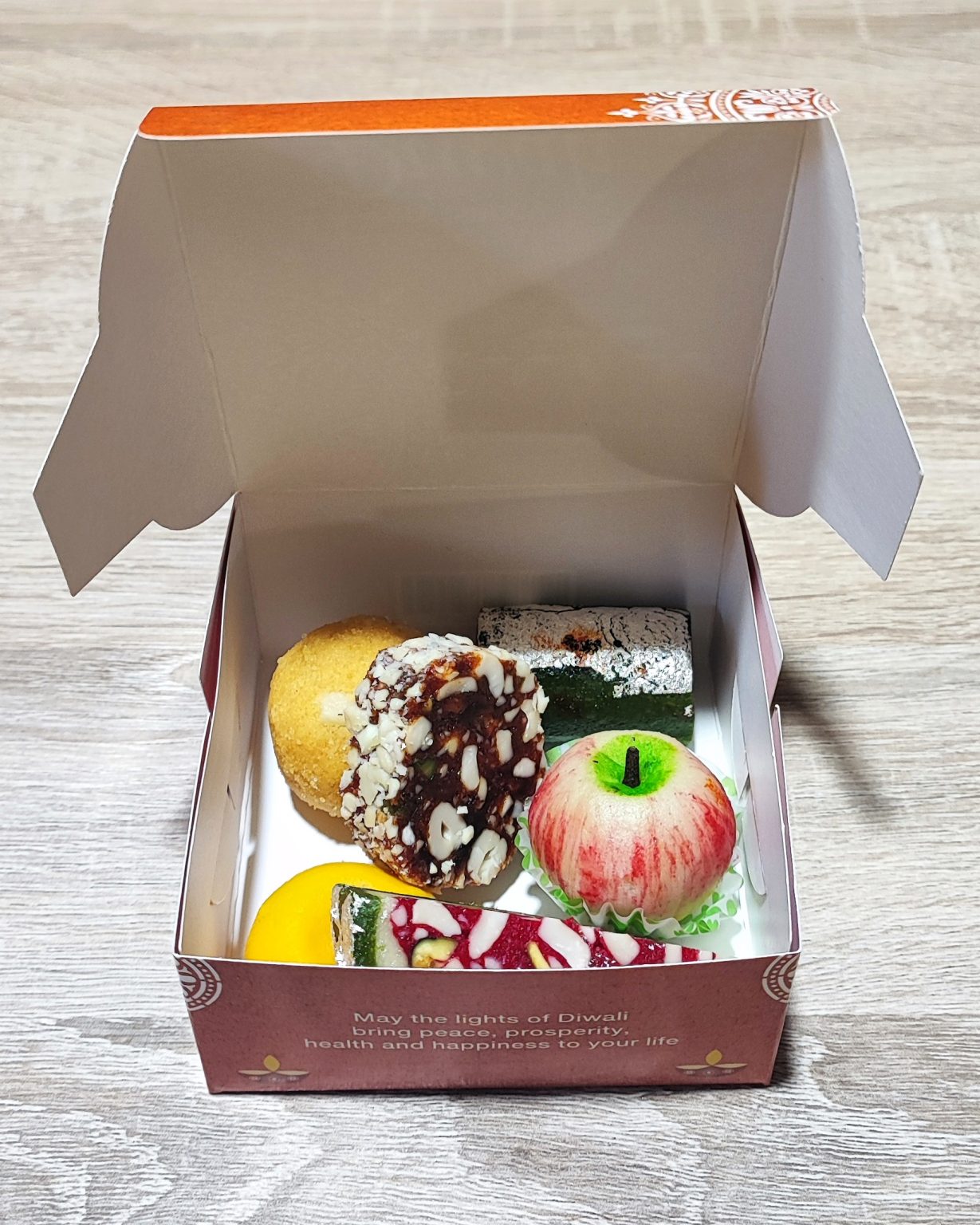 Diwali Special Box of 6 Assorted Premium Indian Sweets - Flowers ...